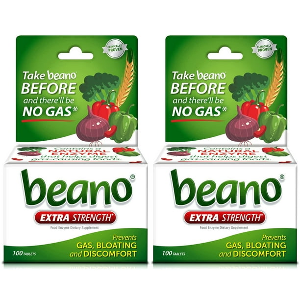 Beano Food Enzyme Tablets, Dietary Supplement - 100 Ea , 2 Pack ...