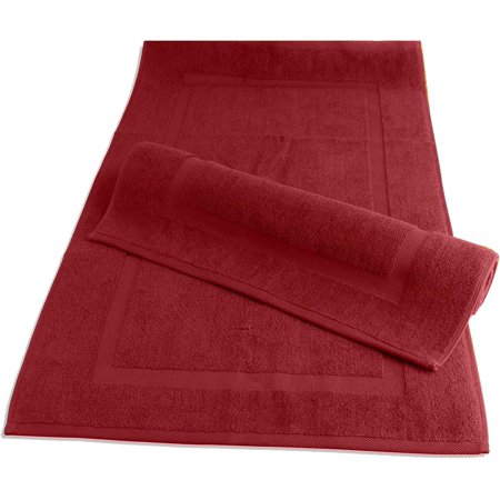 Canadian Linen Red 100% Cotton Bath Mats, 2 Pack – 20”x34” 735 GSM ...