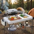 Folding Fish Cleaning Table with Sink & Sprayer, Portable Outdoor ...