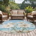 Coastal Scenery 7FT Round Area Rugs for Living Room Summer Flowers Jars ...