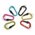 6 PCS/set Aluminum Screw lock Carabiner Clip, D-shape locking Clip ...