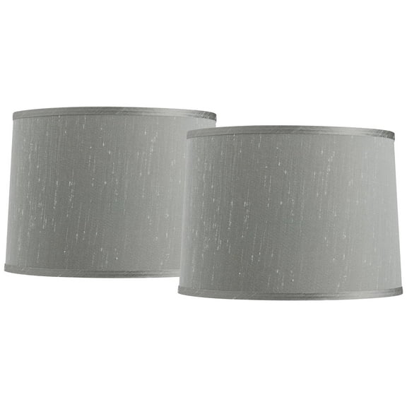 Springcrest Set of 2 Softback Drum Lamp Shades Natural Burlap Medium 13 ...