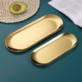 4 Pcs 9 Inch x 3.7 Inch Gold Stainless Steel Trinket Tray Set ...