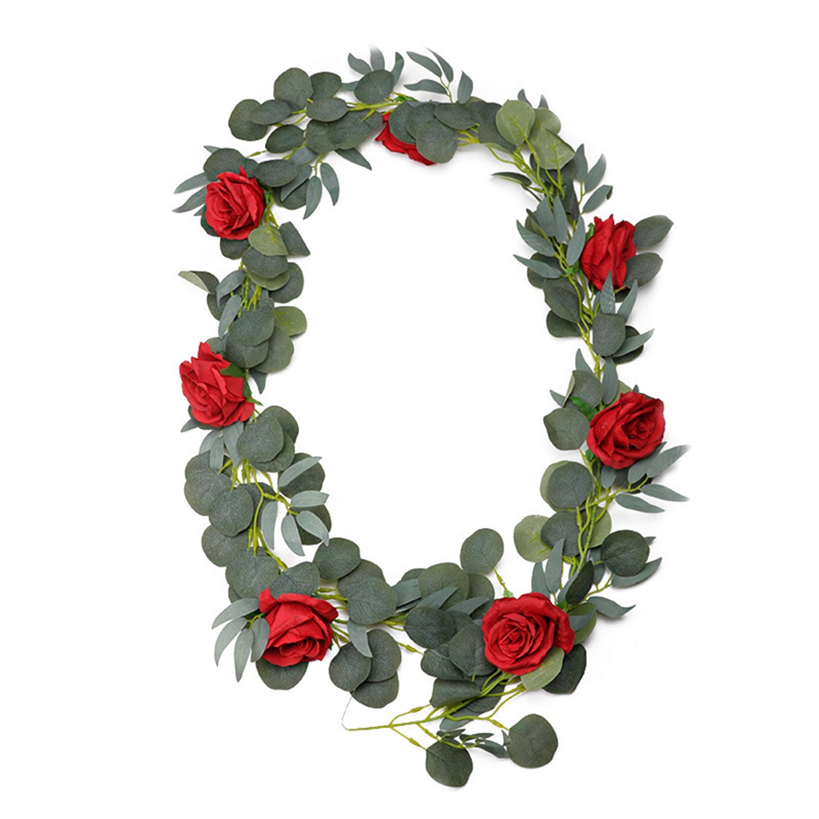 Hapeisy 6.2FT Artificial Rose Flower Runner Rustic Flower Garland ...