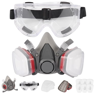 ST-100X Reusable Full Face Gas Mask with Vapor, Particulate Filtration ...