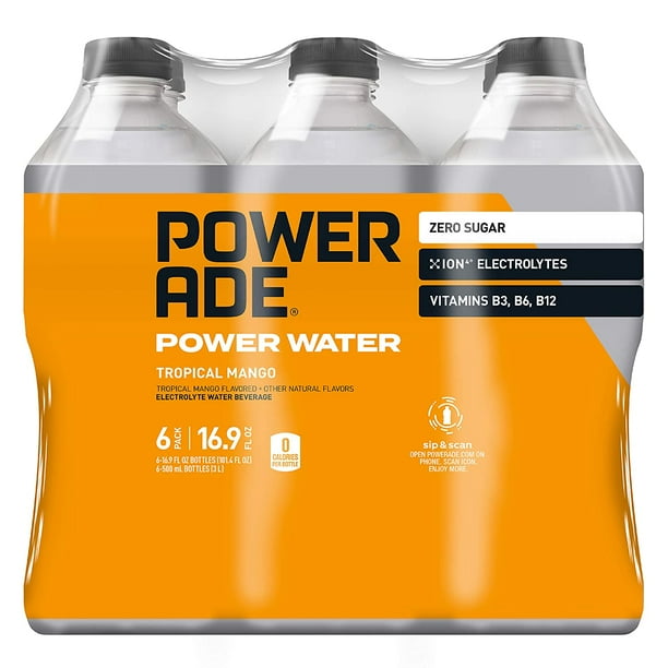 Powerade Power Water Tropical Mango, 16.9 Fl oz (Pack Of 6) & CUSTOM ...