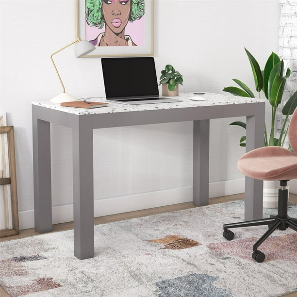 CosmoLiving by Cosmopolitan Astor Desk w/ Wireless Charger, Graphite ...