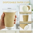 80 Count 12 oz Insulated Ripple Wall Paper Coffee Cups, Leak-Proof Hot ...