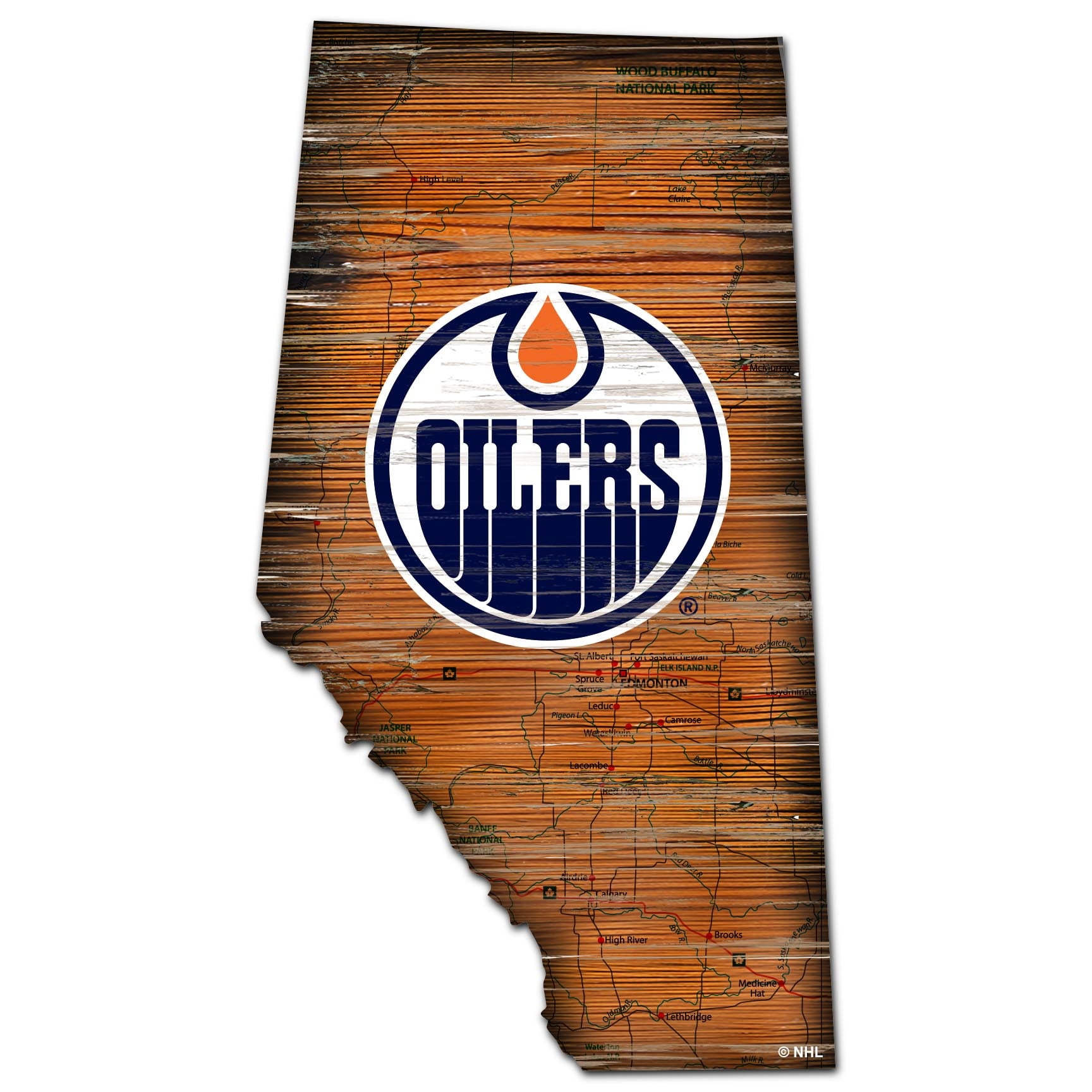 Edmonton Oilers 24'' x 24'' Distressed Cutout Sign - Walmart.com