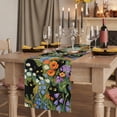 Black Cats Table Runner 13x72 Inch Red Purple Wildflowers Daisy Spring ...
