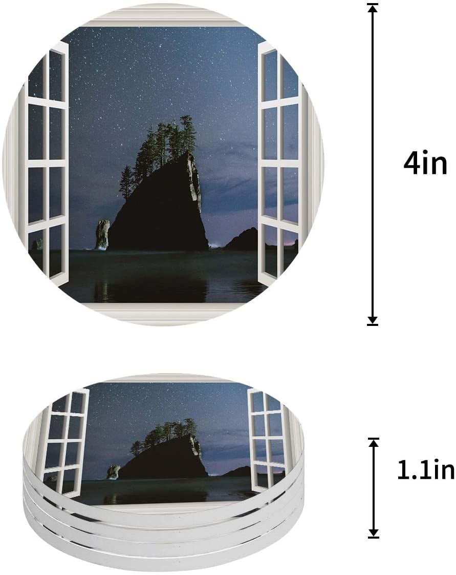 ZHANZZK Scenery from The Window Mountains Stars and on The Sea Set of 4 ...