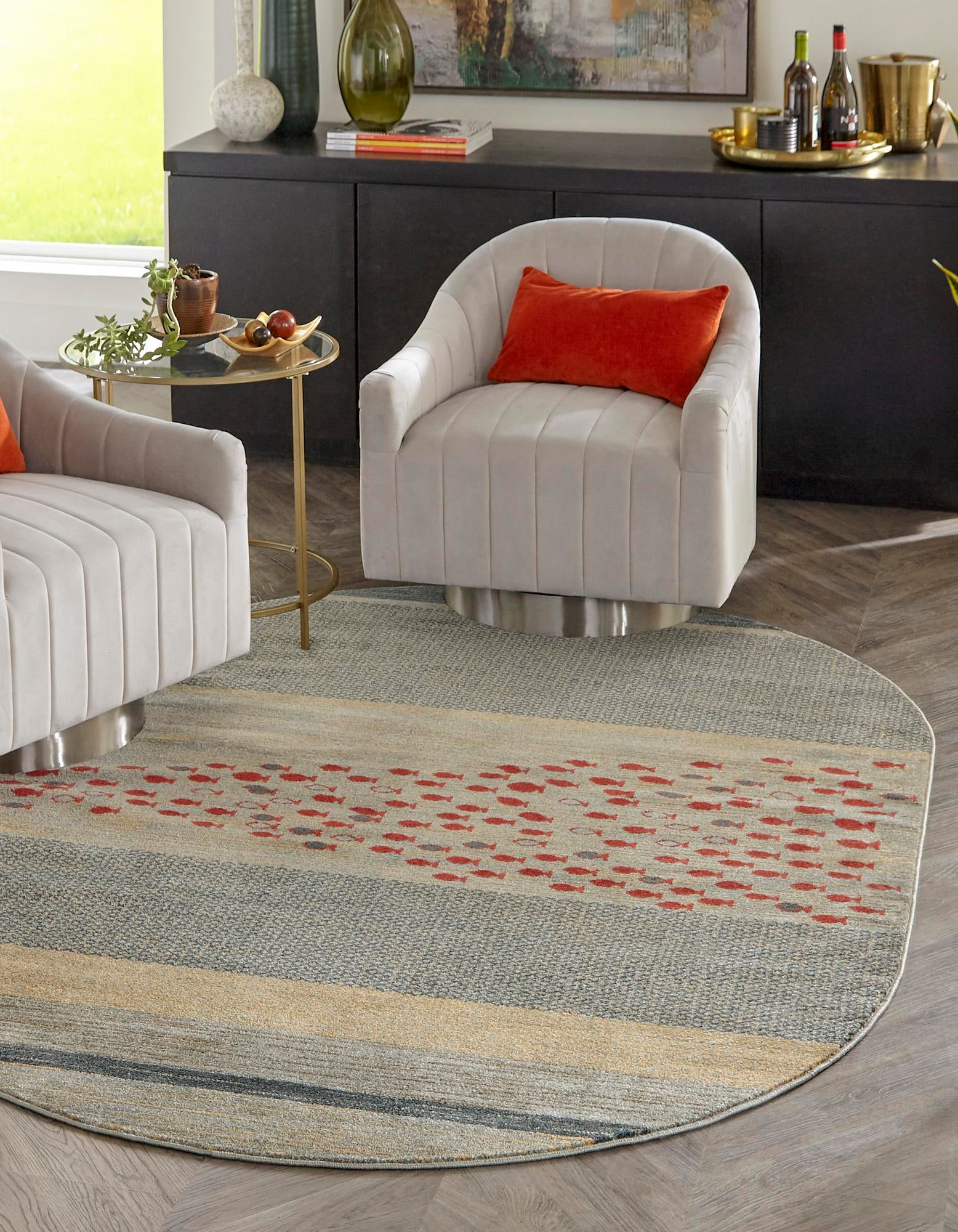 Rugs.com Kashkuli Gabbeh Collection Rug – 5' x 8' Oval Blue Medium Rug ...