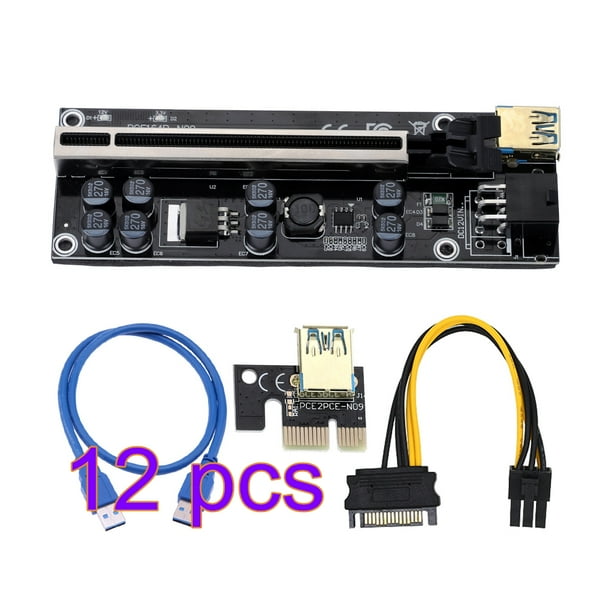 Ver009S Plus PCI-E Riser Board 1x to 16x Adapter Card USB 3.0 PCI-E ...