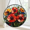 Birth Flower Garden Stained Glass Style Window Suncatcher Decor ...