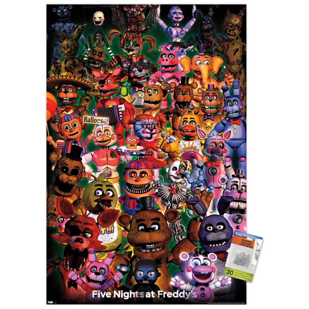 Five Nights at Freddy's - Ultimate Group Wall Poster with Push Pins, 22 ...
