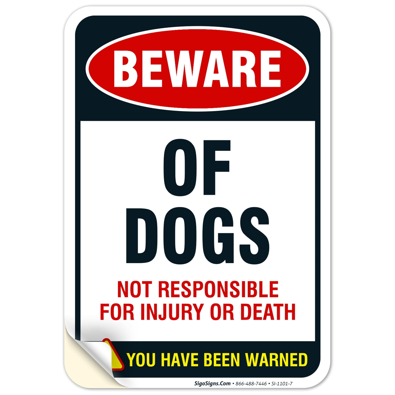 Beware of Dogs Sign, Dog Warning Sign, 10x7 Vinyl Sticker 10x7 Vinyl ...