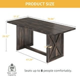 Dextrus 71 inch Solid Wood Farmhouse Dining Table, Modern Rustic Oak ...