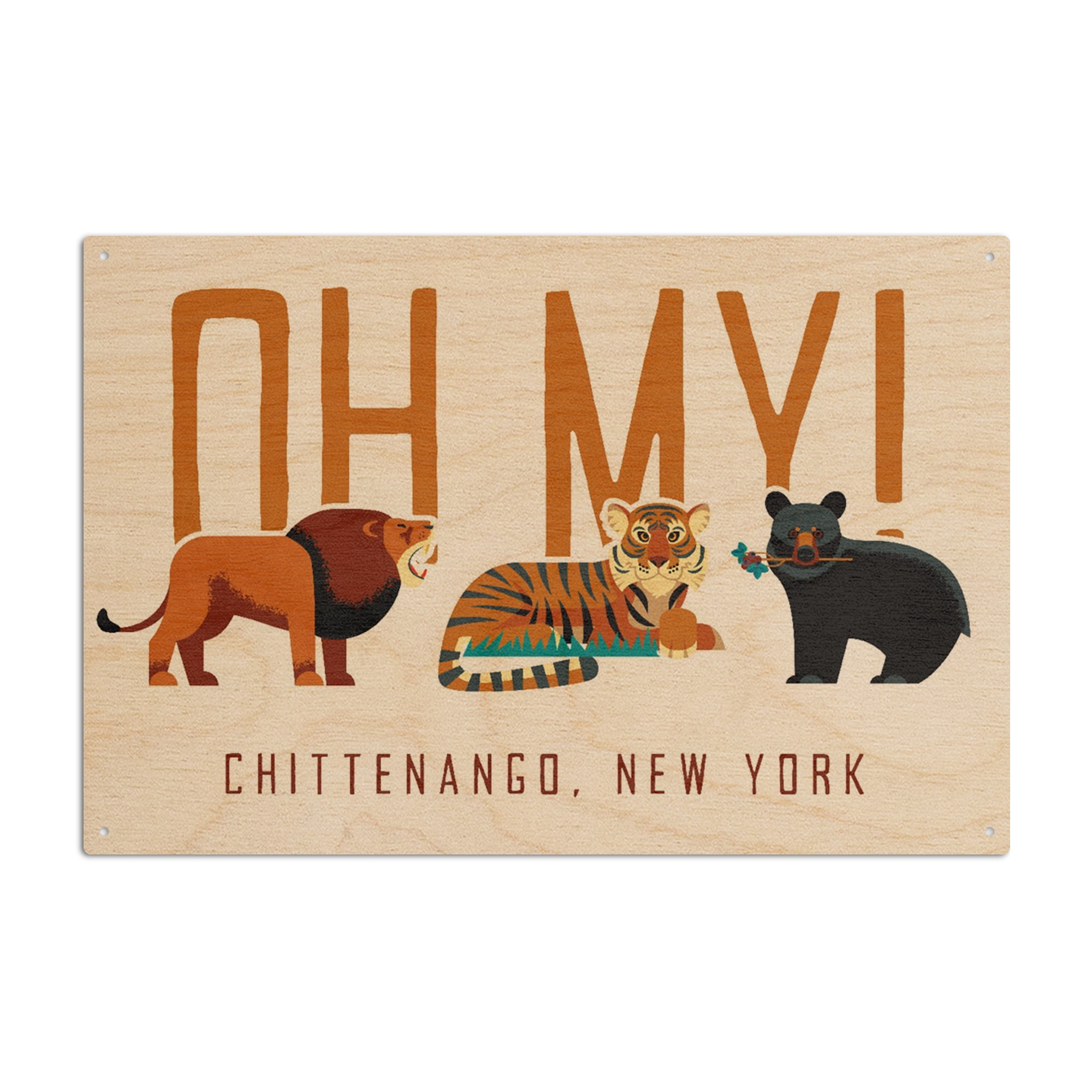 Chittenango, New York, Lion, Tiger and Bear, Oh My!, Vector Birch Wood ...