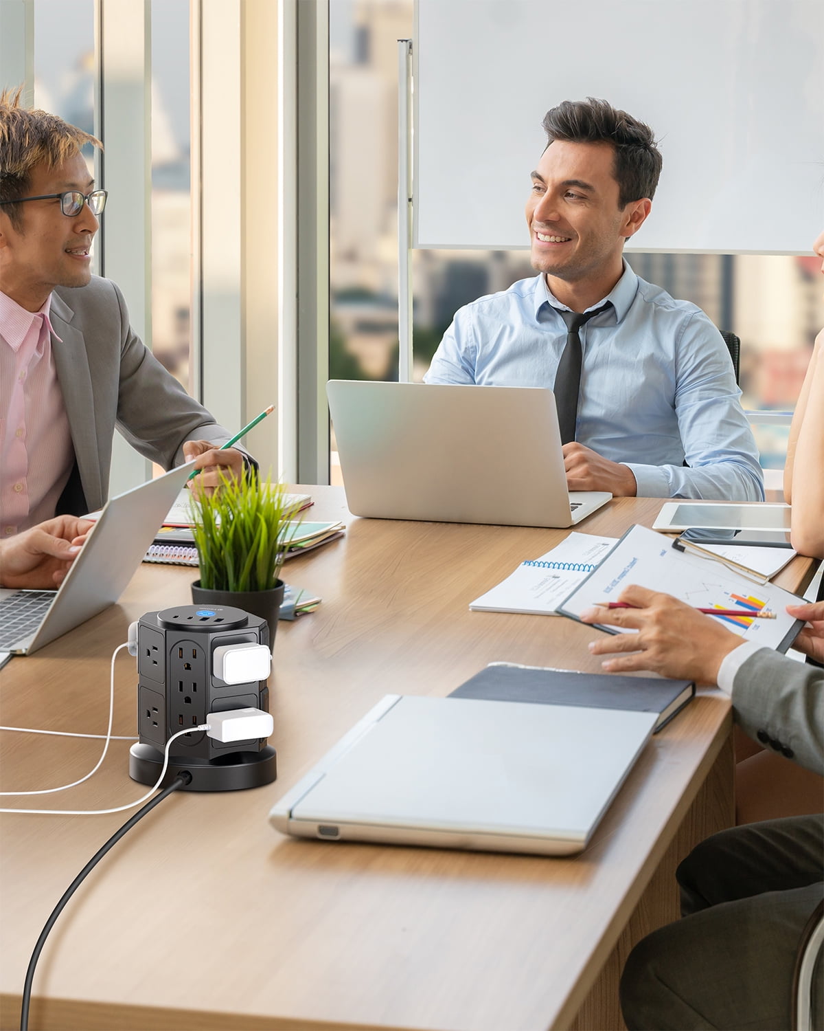 Flat Plug Extension Cord TROND Tower Power Strip With USB-C - 14 ...