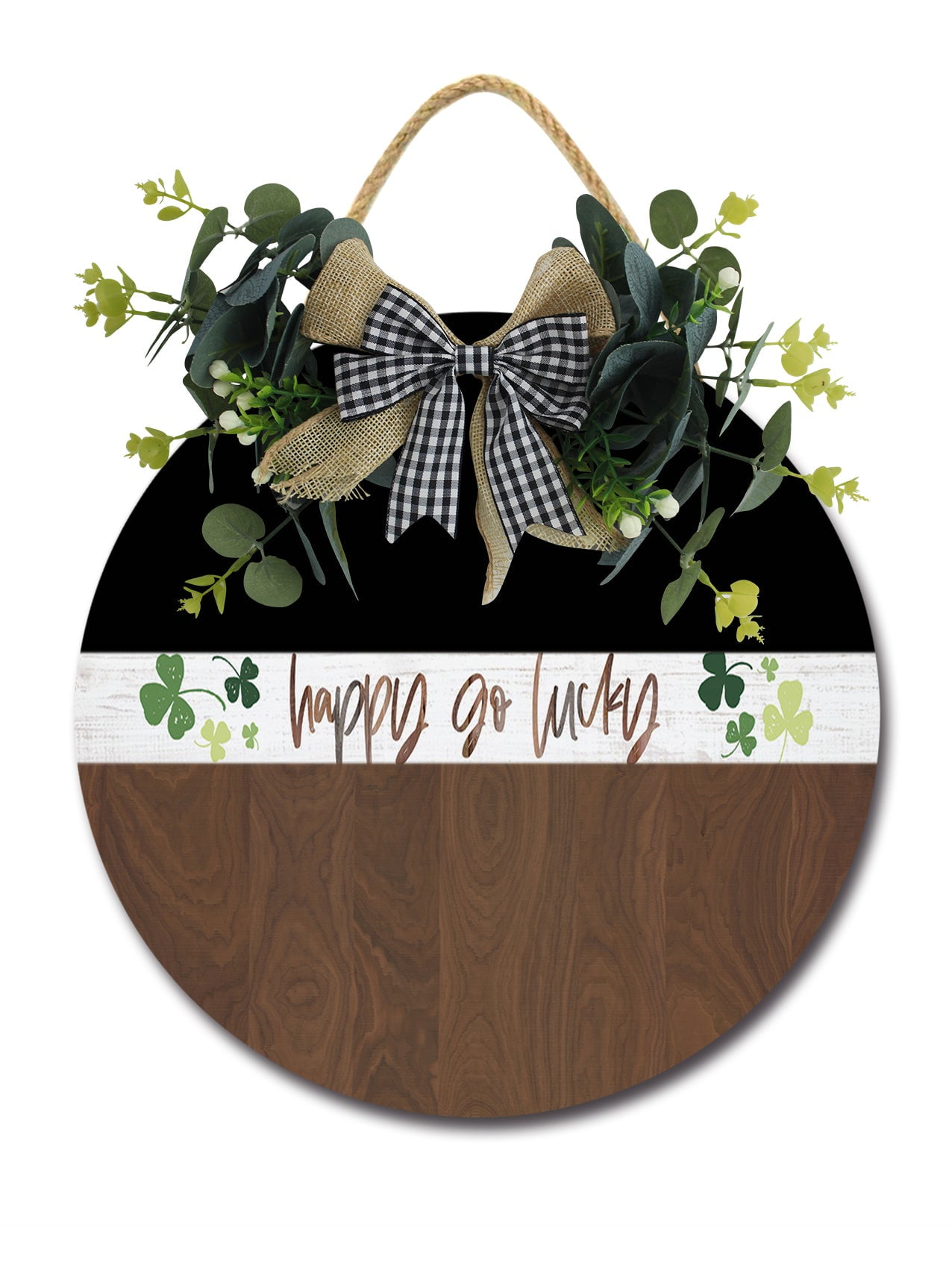 Front Door Porch Decorations Happy Go Lucky Door Hanging Sign 11 inch ...