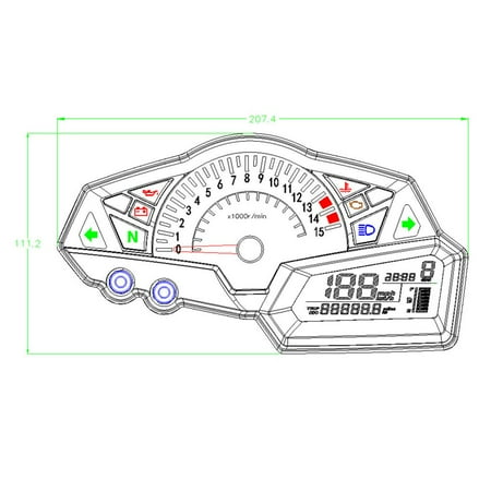 Multifunctional Digital Motorcycle Speedometer with LCD Screen ...