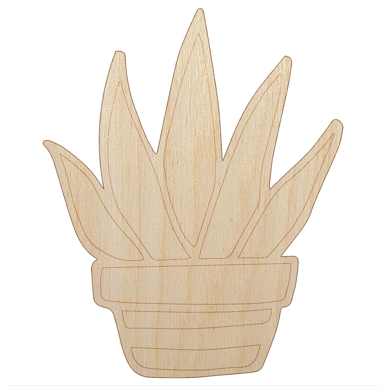 Hand Drawn Cactus Succulent Doodle Wood Shape Unfinished Piece Cutout ...
