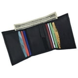 Trifold Lamb Leather Wallet W/Removable ID attached W/Hook and Loop ...