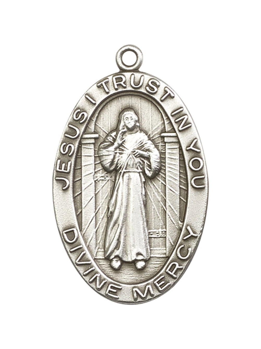 Antique Silver-Plated Divine Mercy Keychain 1 5/8 x 1 inches - Walmart.com