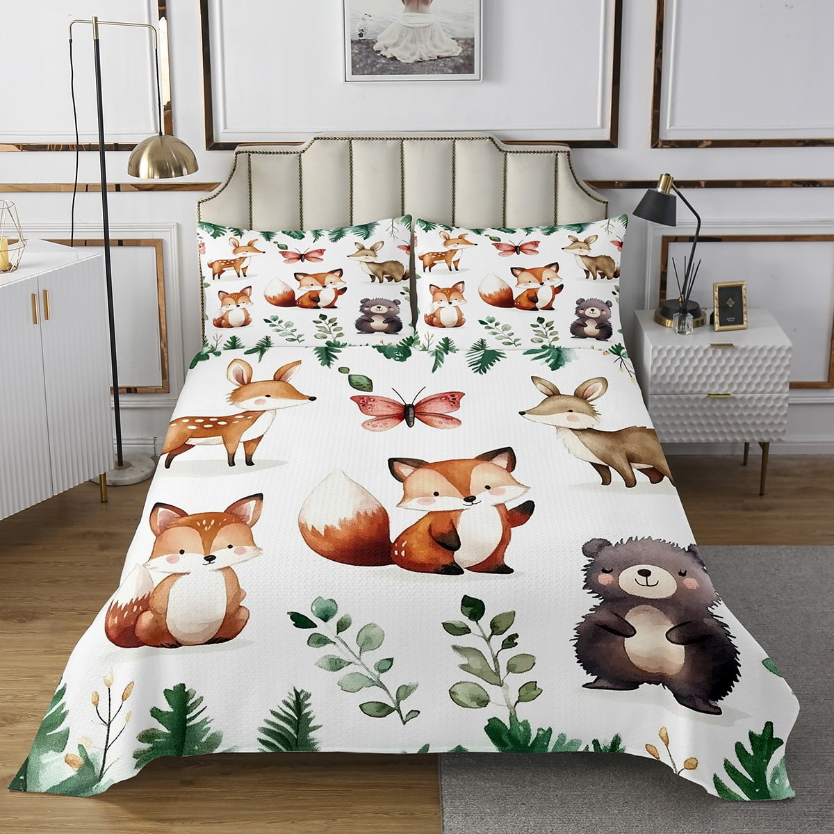 Click here for Erosebridal Cute Fox Quilt Sets For Twin Size Bed... prices