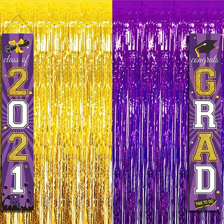 Graduation Decorations 2021 Purple Gold Graduation Party Supplies 2021 ...