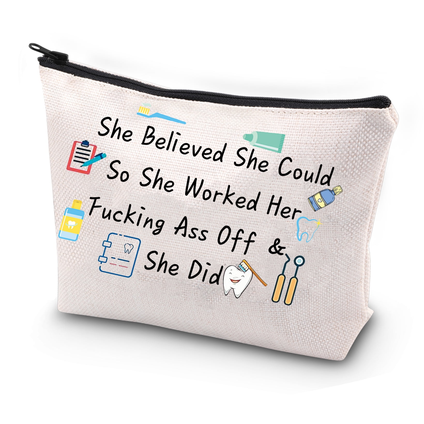 Dentist Gift Dental Themed Makeup Bag Dental Hygienist Gift DH DA ...