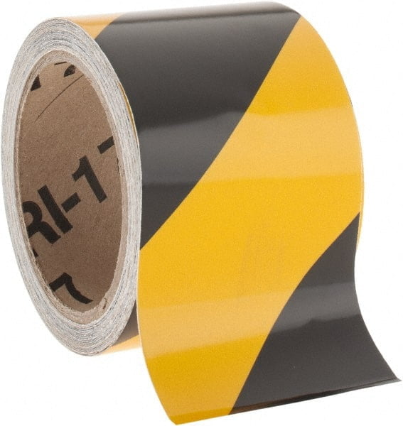 NMC 3" x 30' Vinyl Floor & Egress Tape 0.0508 mil, Black & Yellow ...