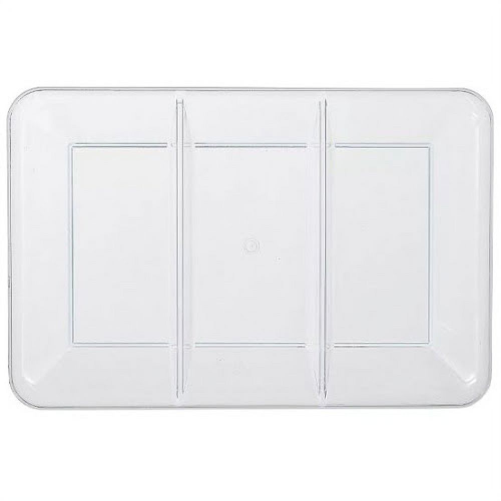 CLEAR Plastic Rectangular Sectional Platter - Walmart.com