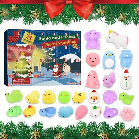 24 Grid Christmas Rubber Advent Calendar Christmas Creative Toy Rubber ...