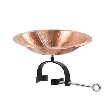 Aaden Outdoor Aluminum and Iron Bird Bath, Shiny Copper - Walmart.com