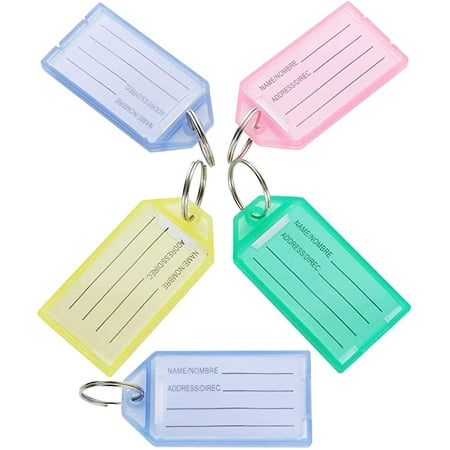 CARBONLIKE 80 Pcs Key Tag Holder, Key Tag Assortment Plastic Key Ring ...
