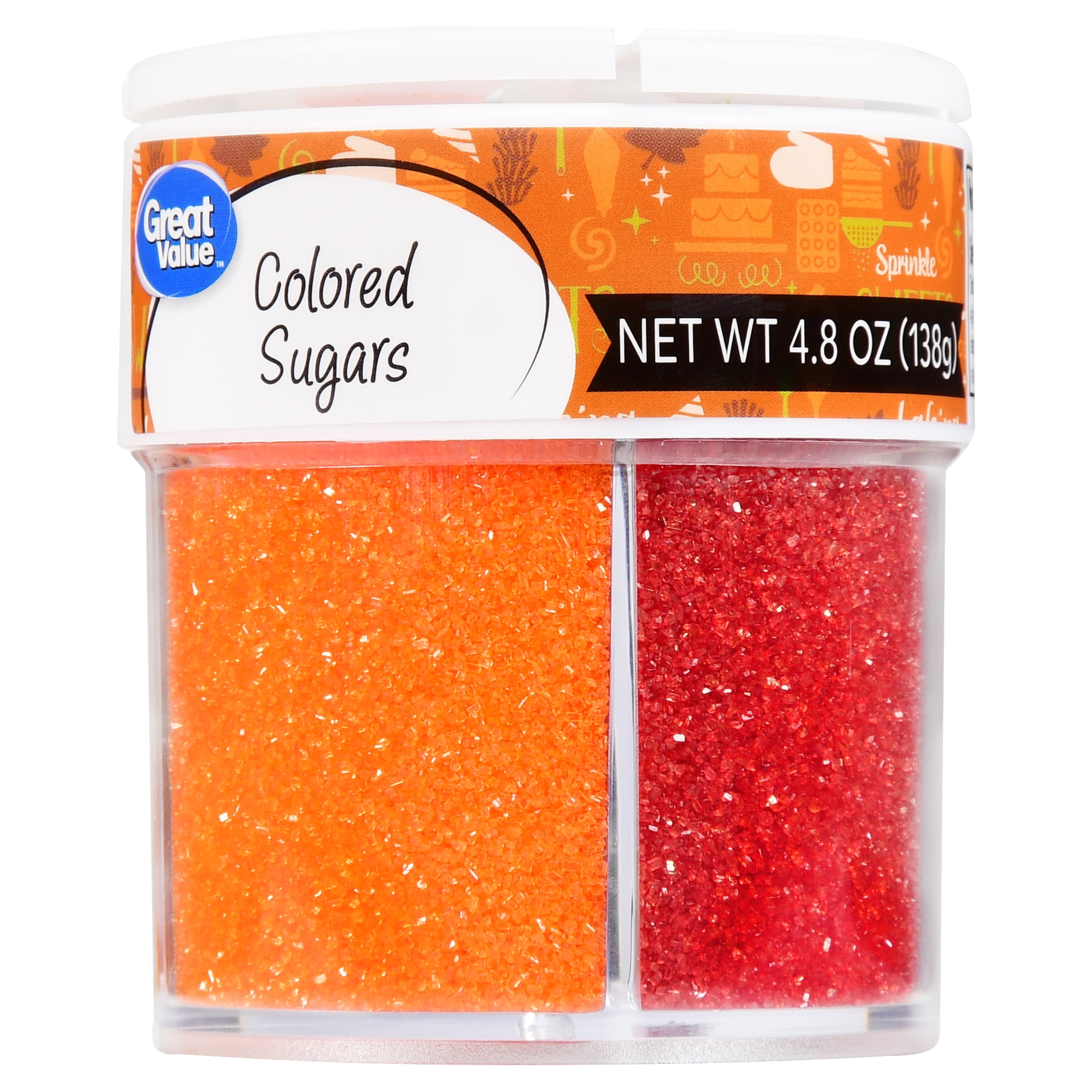 Great Value 4 in 1 Colored Sugars, 4 Cells, Harvest Theme, 4.8 oz ...