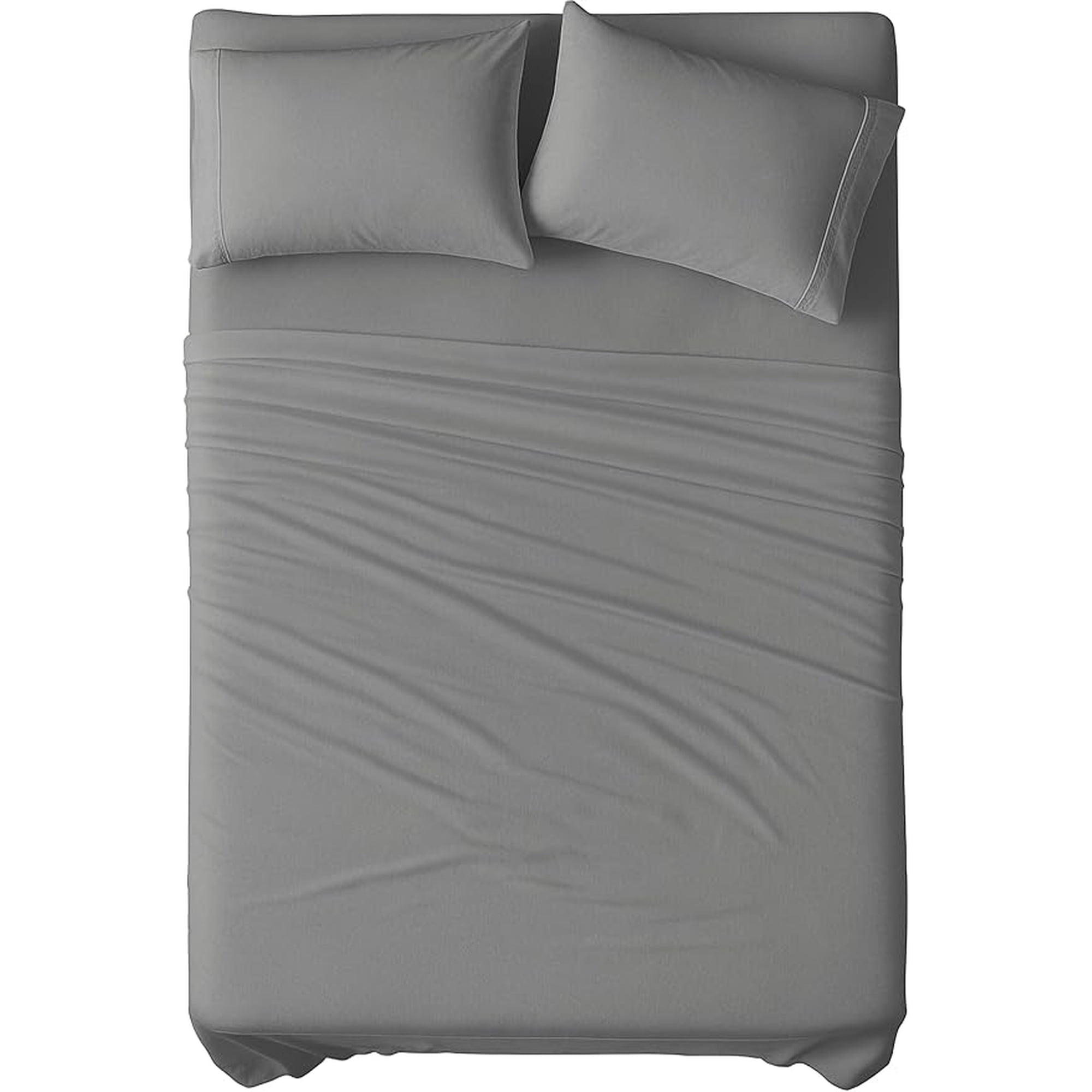 Click here for Beddora King Size Bed Sheet Set In Grey - 4 Piece... prices