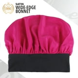 Evolve Wide-Edge Satin Bonnet, Fuchsia, Large Size for Hair Protection ...