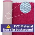 Deep Pink Plush Bath Set - 3 Piece Anti-Slip Mats, Soft Chenille Shaggy ...