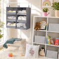 2 Pack Gray 3-Tier Foldable Hanging Closet Organizer with Metal Hooks ...