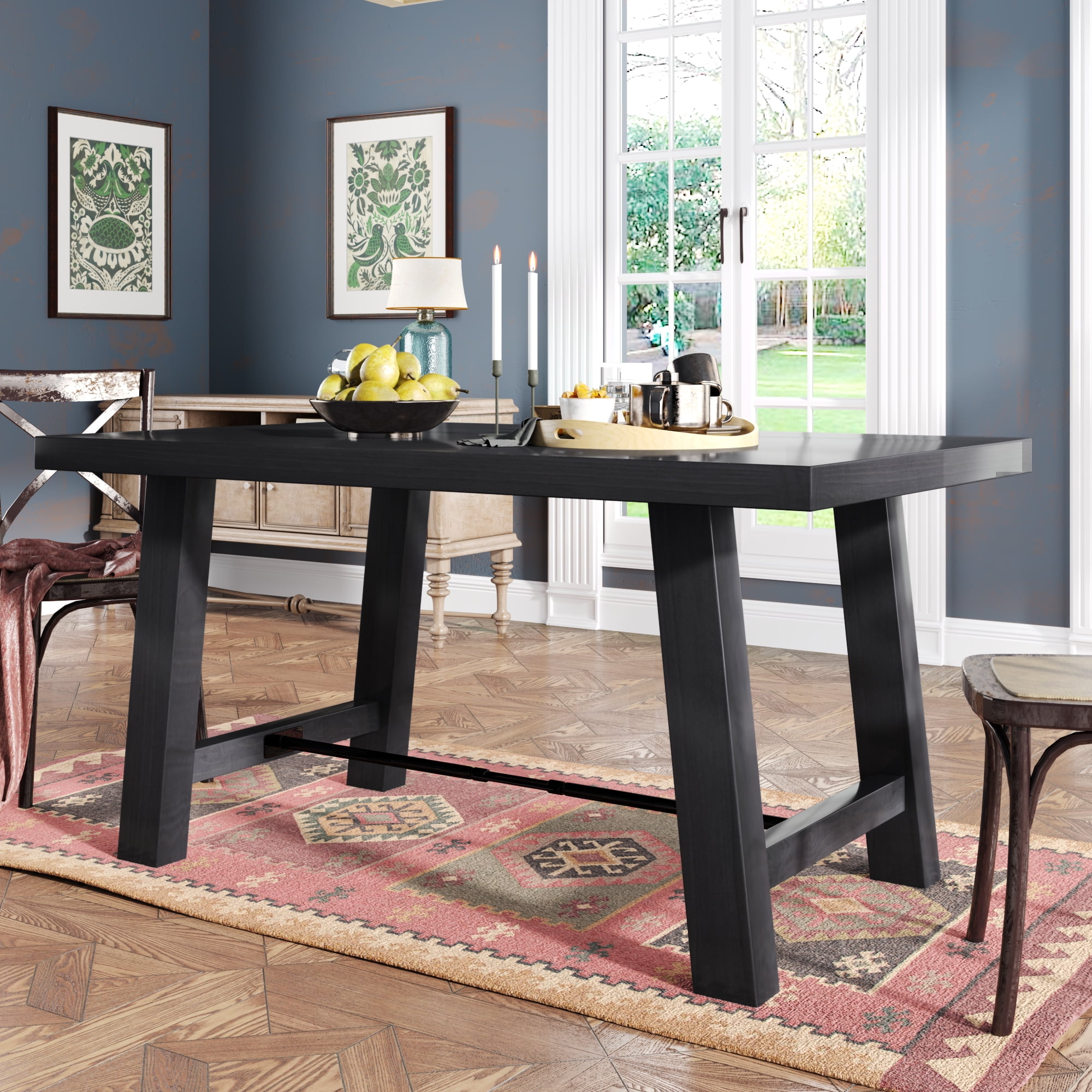 Churanty Rectangular Wood Dining Table Seats up to 6 Kitchen Furniture ...