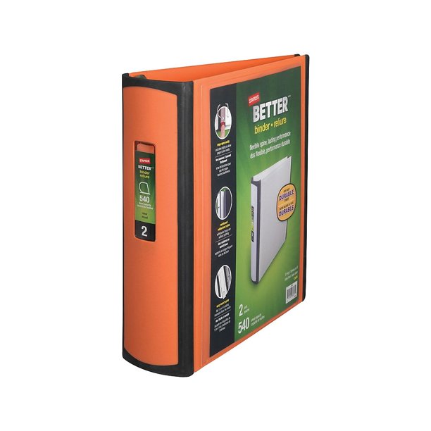 Staples Better 2-Inch Slant D 3-Ring View Binder Orange (13469) 728074 ...