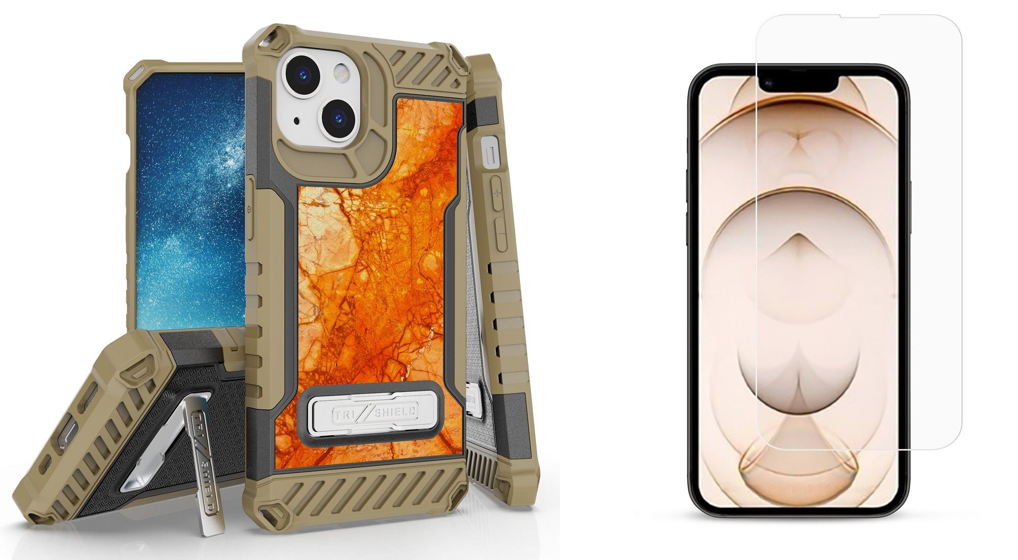 Bemz iPhone 13 Mini Bundle: Tri Shield Military Grade Armor Rugged Case ...