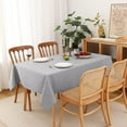 Faux Linen Rectangle Tablecloth - 60 x 120 inch Washable & Wrinkle Free ...