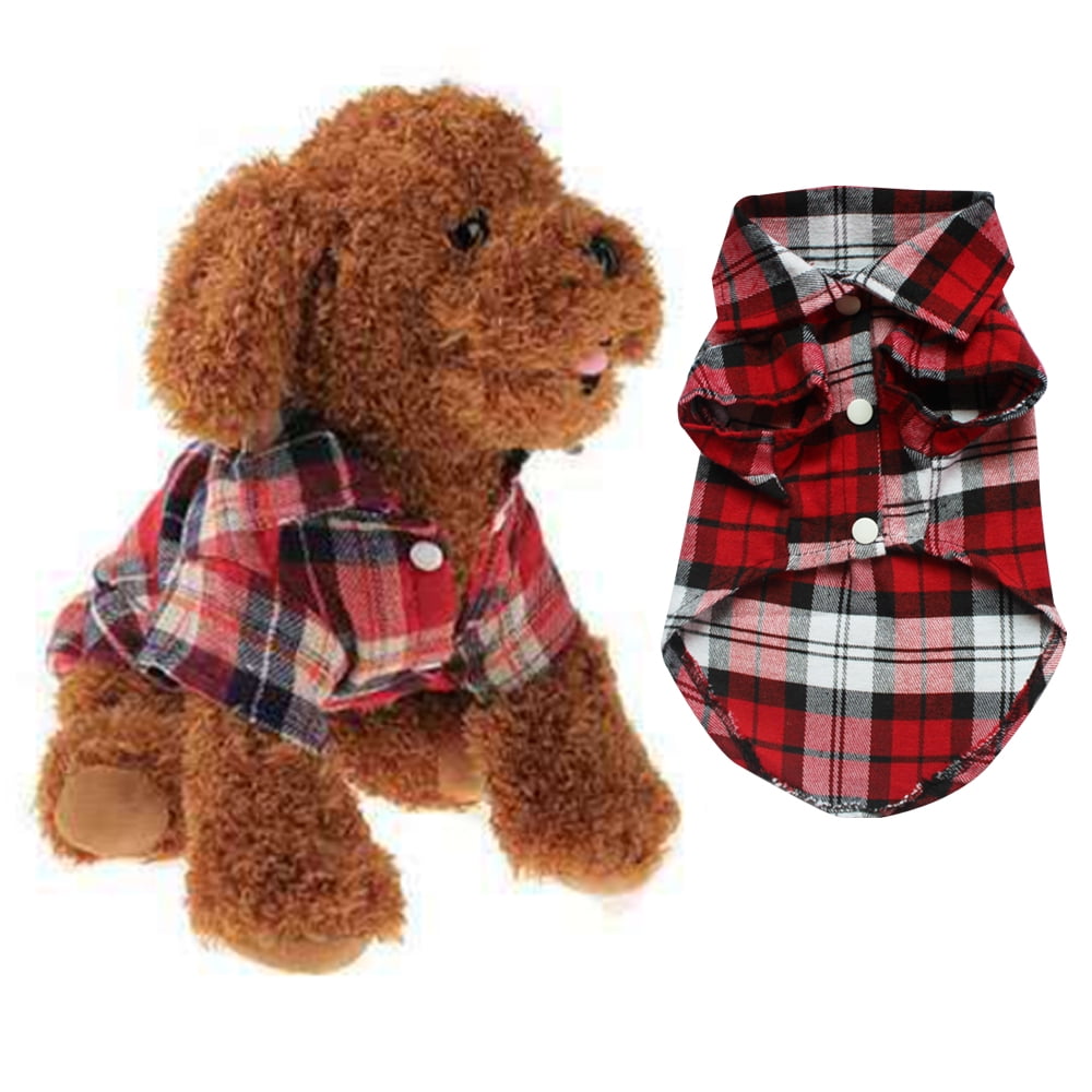 Spring and summer dog clothes Classic pet plaid shirt Pet casual coat ...