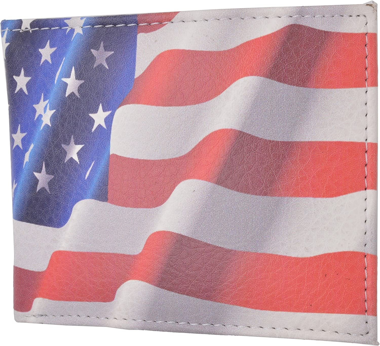Men's Bifold USA Flag Genuine Leather American Flag Wallet With Design ...