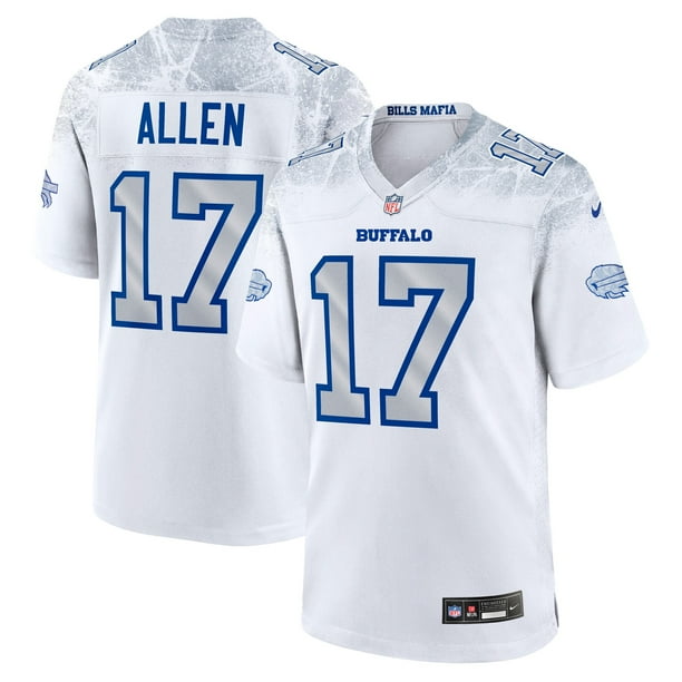 Men's Buffalo Bills #17 Josh Allen White Royal Game Jersey Football ...
