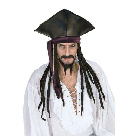 Captain Jack Sparrow Hat With Dreadlocks Pirates of the Caribbean ...