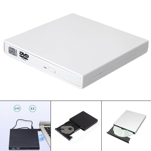 USB 2.0 External DVD Drive Portable Reader High-Speed Dual Interface ...
